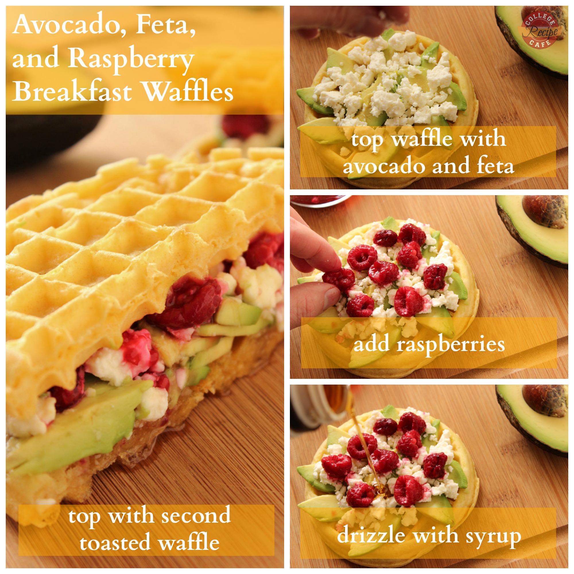 Avocado, Feta and Raspberry Breakfast Waffles – College Recipe Cafe